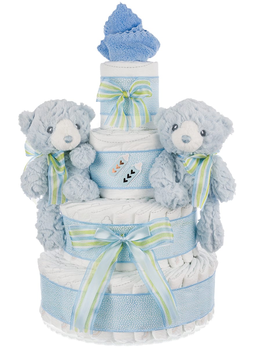Twin Boys Diaper Cake Ideas Love This Method So There's No Rolled Up
