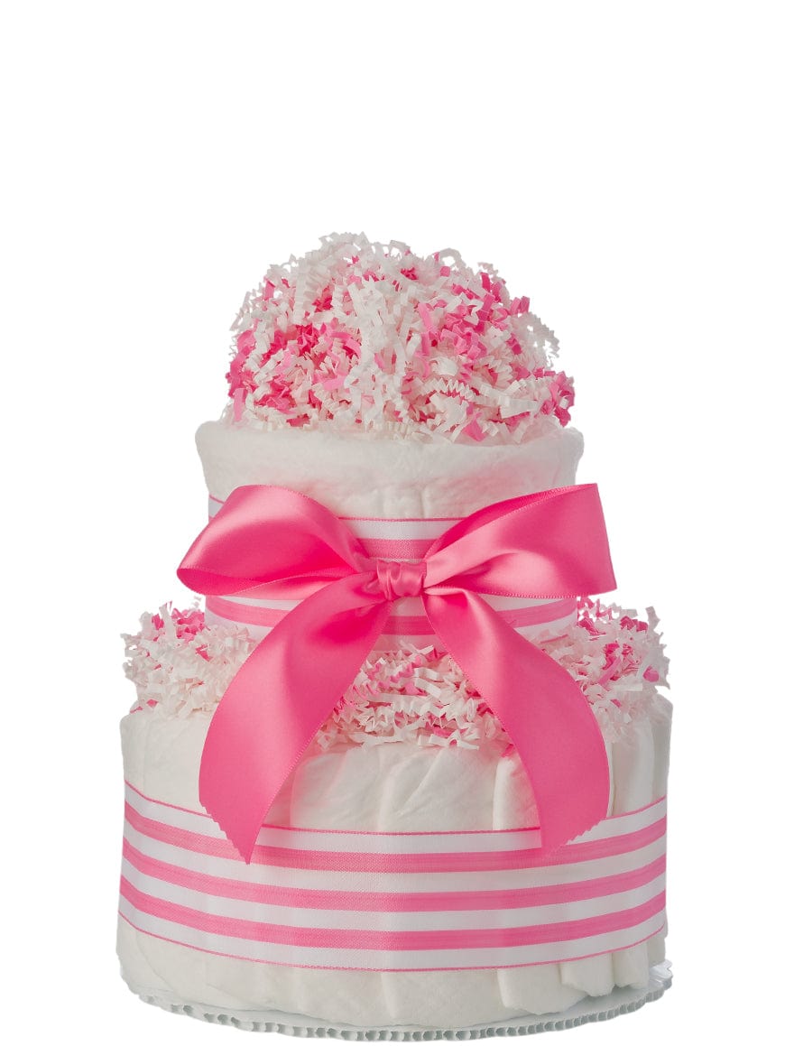 Mini Tickled Pink Diaper Cake exclusive at Lil' Baby Cakes