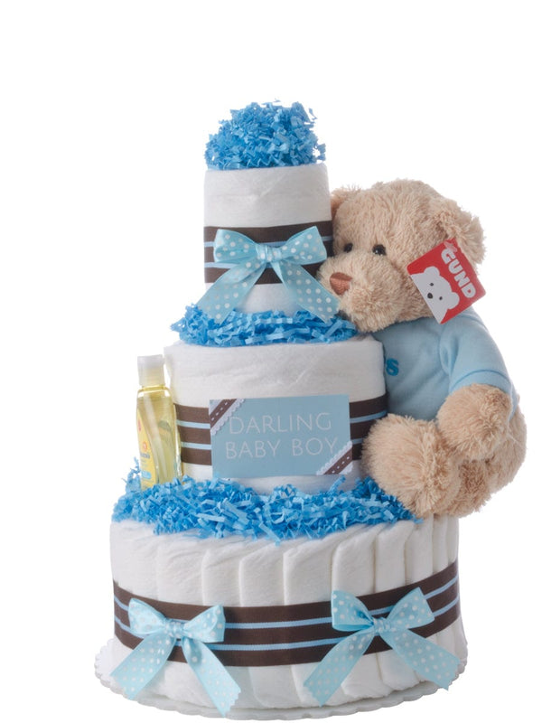 3 Tier Diaper Cakes | Baby Diaper Cake - Lil' Baby Cakes